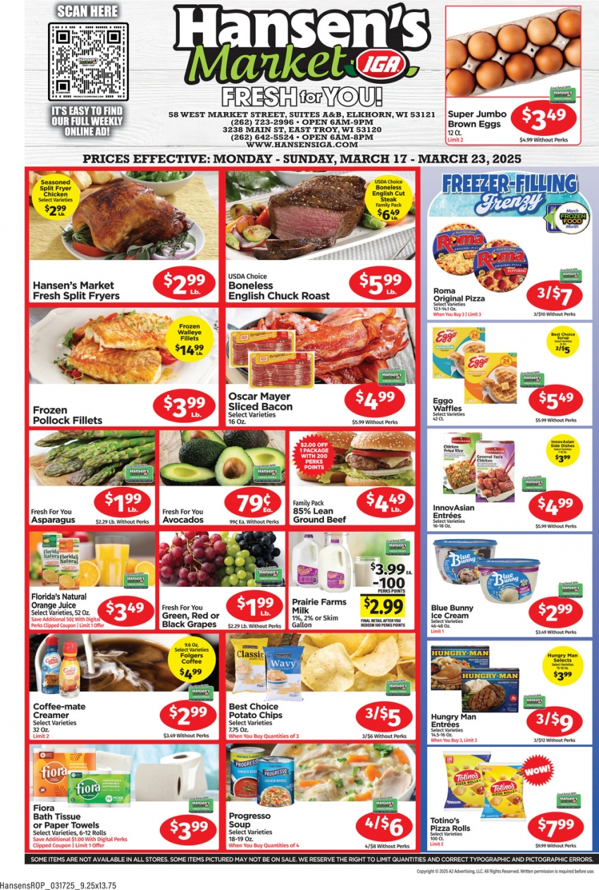 Fresh for You!, Hansen's Market IGA, Elkhorn, WI